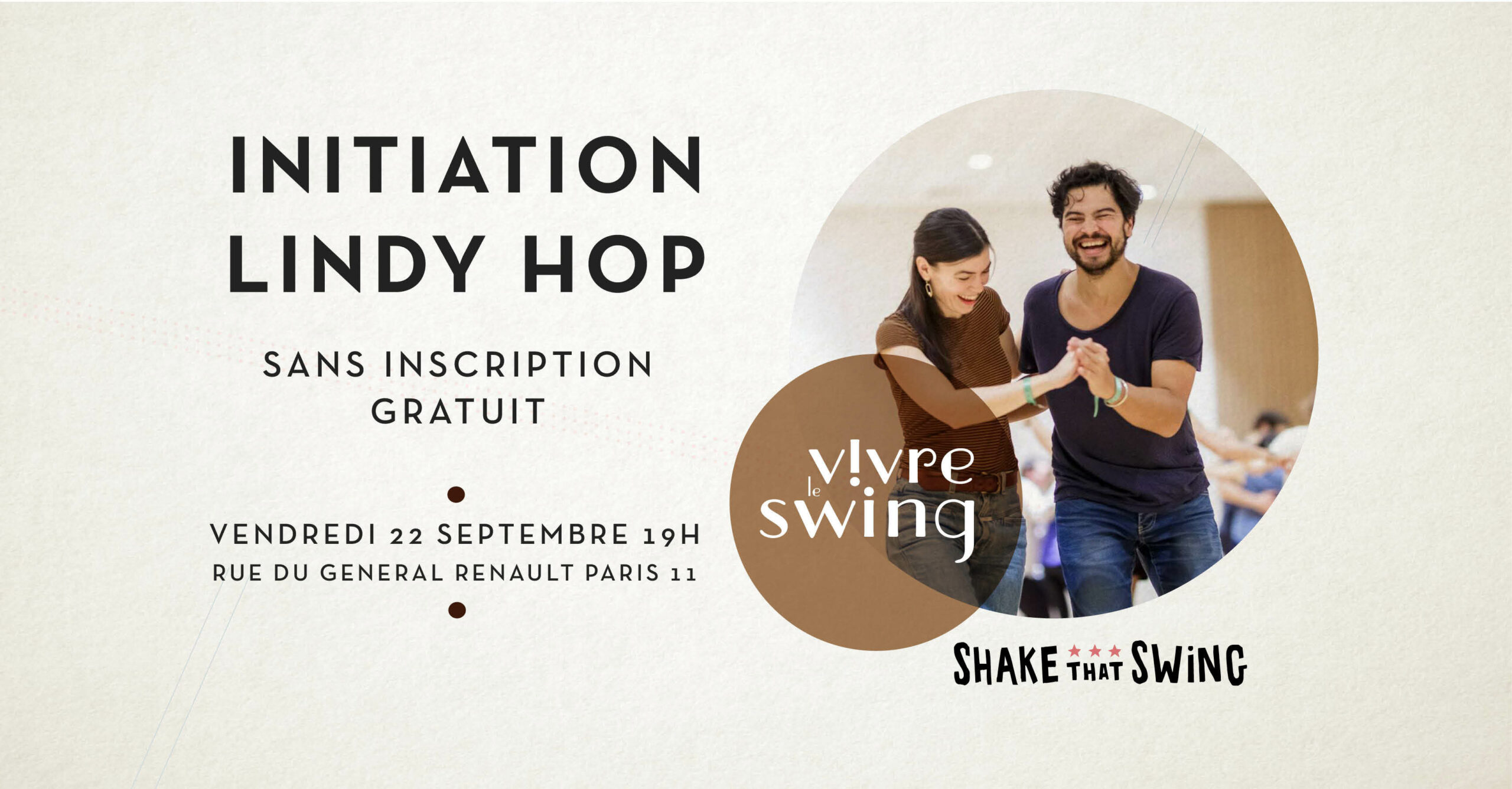 Stage débutant de Lindy Hop - Vendredi 22 septembre 2023 - Shake That Swing